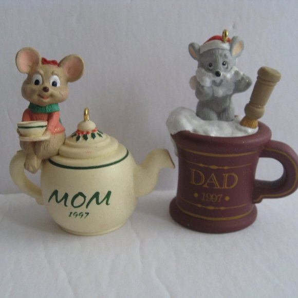 Hallmark | Holiday | 2 Hallmark Keepsake Christmas Ornament Mom Dad ...